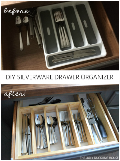 $10 to Organized: DIY Silverware Drawer Organizer • Ugly Duckling House