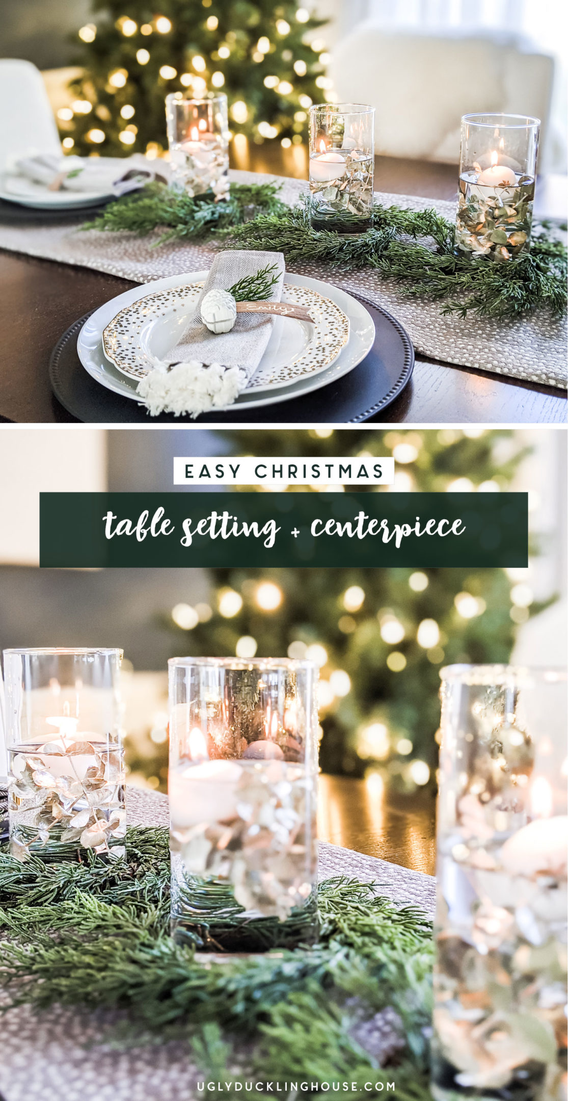 DIY Christmas Table Setting and Centerpiece • Ugly Duckling House
