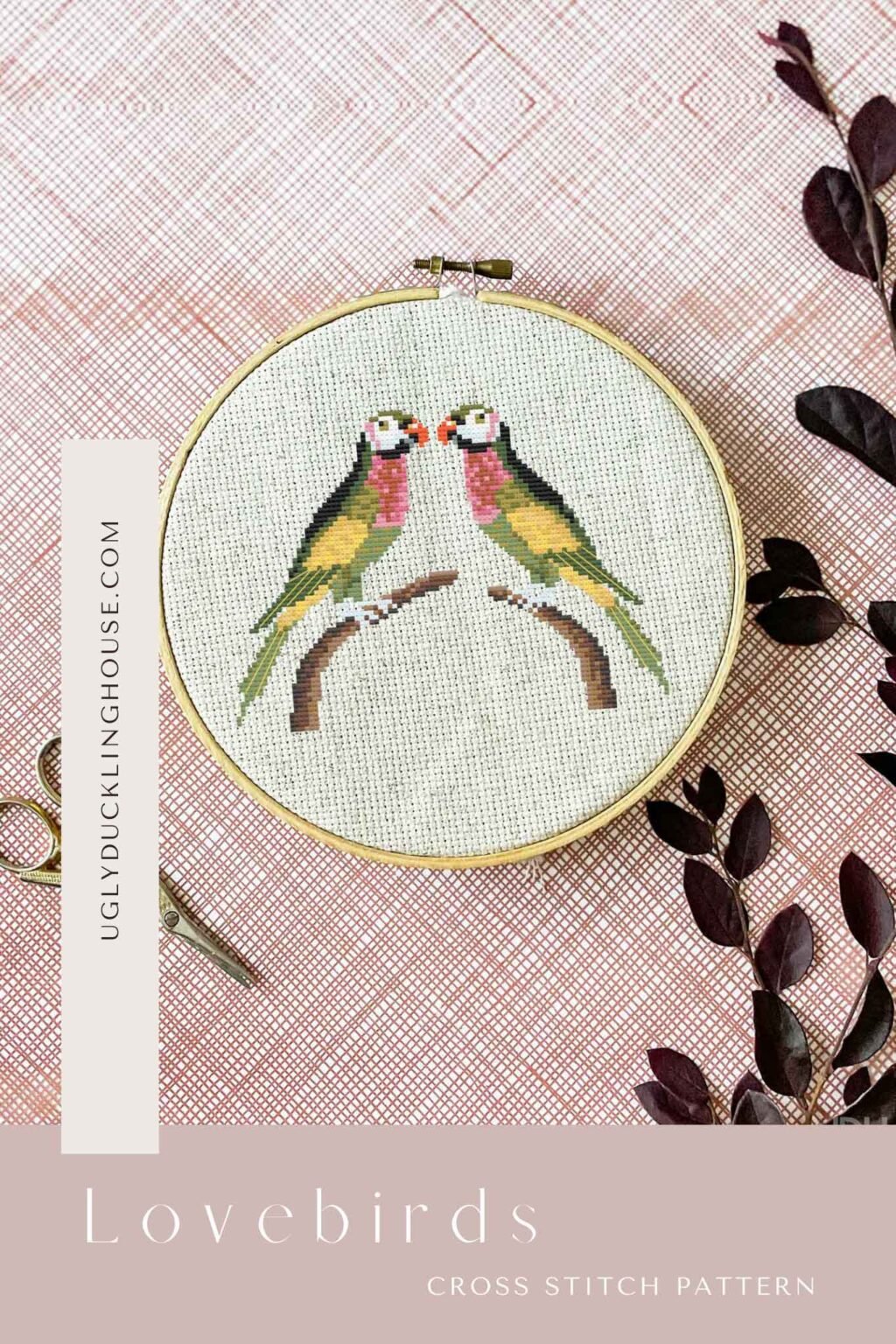 Lovebirds Cross Stitch | Cross Stitch Pattern • Ugly Duckling House